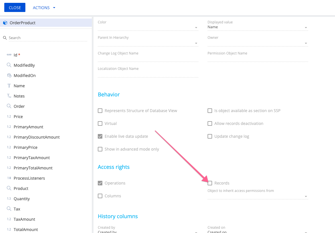 Freedom UI, parent-child detail relationship - Permissions | Community Creatio